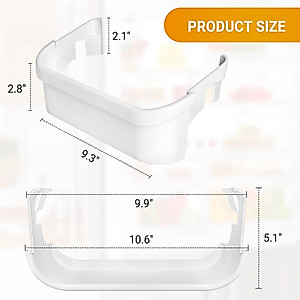 IDEASURE Refrigerator Freezer Door Bin Fit for Frigidaire Door Shelf Replacement - Bottom Door Side Shelf Replacement Parts for Frigidaire Kenmore - Replace 240351601, AP2115974, 240351607