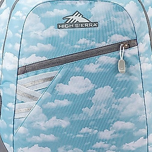 High Sierra Outburst 2.0 Carry-On Daypack Book Bag with Padded Laptop Tablet Sleeve, 360 Degree Reflectivity, Fits Most 15.6" Laptops, 28L, Clouds