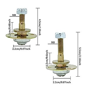 LJZP 4 PCS Furniture Rocking Chair Bearing Connecting Piece Rocking Chair Bearing Screws Bolts Kits Furniture Connecting Accessories (45,55 mm)