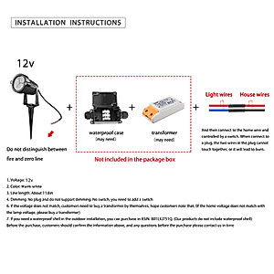 ONEVER LED Landscape Spotlight Outdoor, 6W 300Lumen Waterproof LED Lawn Lamp Lights with Spike for Home Garden Decor, DC 12V, Warm White (Pack of 1X)