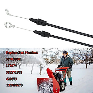 Wanotine 587030801 178674 Chute Deflector Control Cable Fits for AYP Husqvarna Craftsman Sears Jonsered Poulan Snowblowers 585271701 532420673