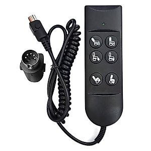 6 Button Power Lift Chair Remote Replacement with 5-Pin Plug Extension Cable, Home Recliner Hand Control Fit for Okin Golden Catnapper Dewert Limoss Power Lift Recliner Chair, (Not Fit for Lazyboy)