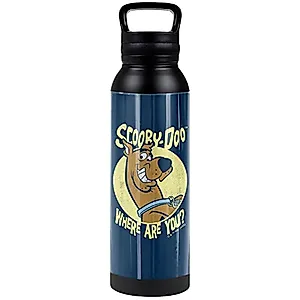 Scooby Doo! OFFICIAL Where Are You 24 oz Insulated Canteen Water Bottle, Leak Resistant, Vacuum Insulated Stainless Steel with Loop Cap