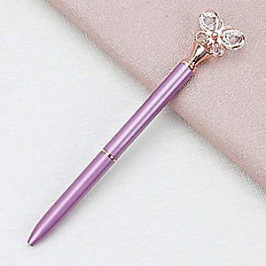 STOBOK Creative Ballpoint Pens Diamond Butterfly Roller Ball Pens for Student School Office,Pack of 6