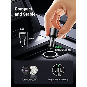 UGREEN 69W USB C Car Charger, PD 65W&PD 20W&SCP 22.5W/QC 18W Type C Car Charger Fast Charging, Car Charger Adapter Compatible with iPhone 14/13/12/11/iPad/Mac Book, Galaxy S23/S22/S21/S20/S10/Note 20