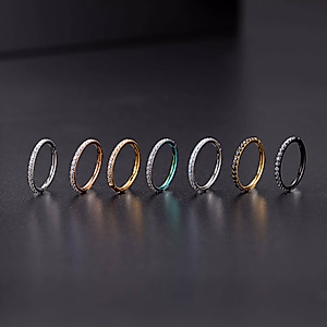 FUNLMO 18G Cartilage Earring Hoop Surgical Steel Gold Septum Ring Nose Ring Daith Earrings 6mm