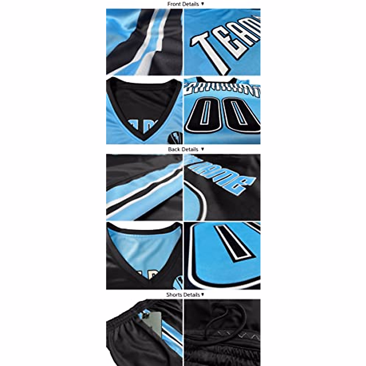 BaiLiLai Personalize Your Own Reversible Basketball Jersey Uniform Custom Name & Number for Men/Women/Youth, Navy & White