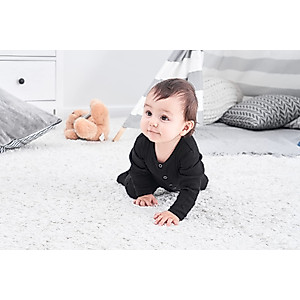 ACESTAR Newborn Baby Footed Pajamas with Mitten Cuffs - Cotton Unisex Snap-Up Baby Sleepers for Sleep and Play Footies Pjs (0-3 Months, Black)