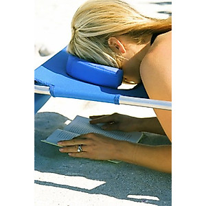 Ostrich Chaise Lounge Blue and White Striped 77.16 x 24.6 x 13.4 inches assembled