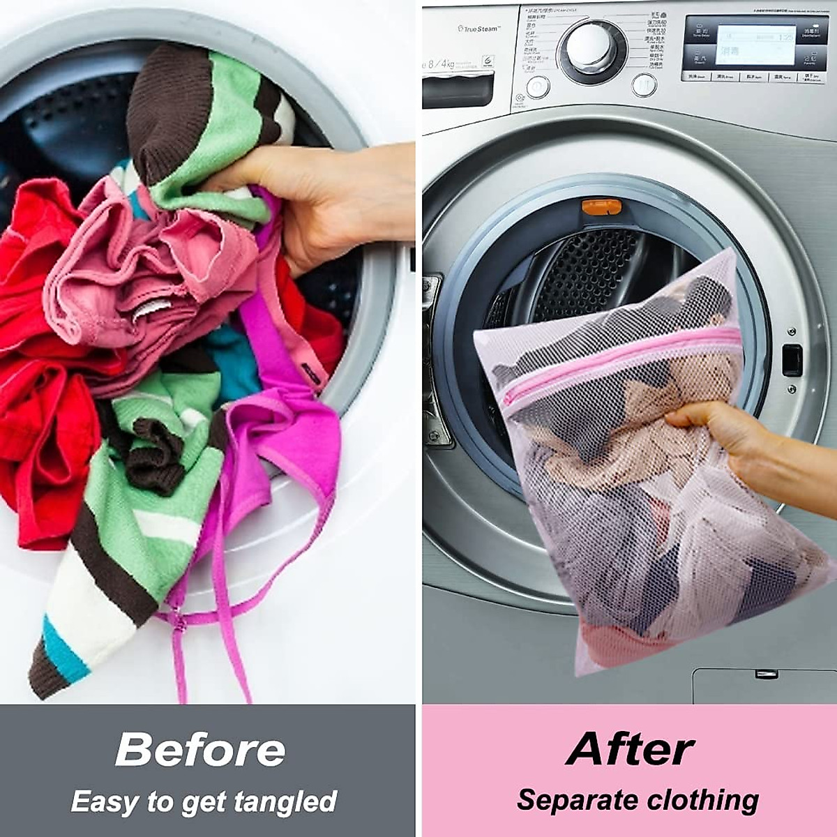 Vivifying Mesh Laundry Bags, 4pcs Laundry Bags Mesh Wash Bags with Zipper for Washing Machine, Delicates, Lingerie, Socks, Shoes and Toys