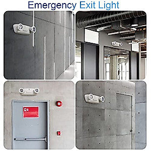 TANLUX LED Emergency Lights with Battery Backup, Two Head Adjustable Commercial Emergency Lights, UL Listed, AC 120/277V, Hardwired Emergency Lights for Business - 1 Pack(White)