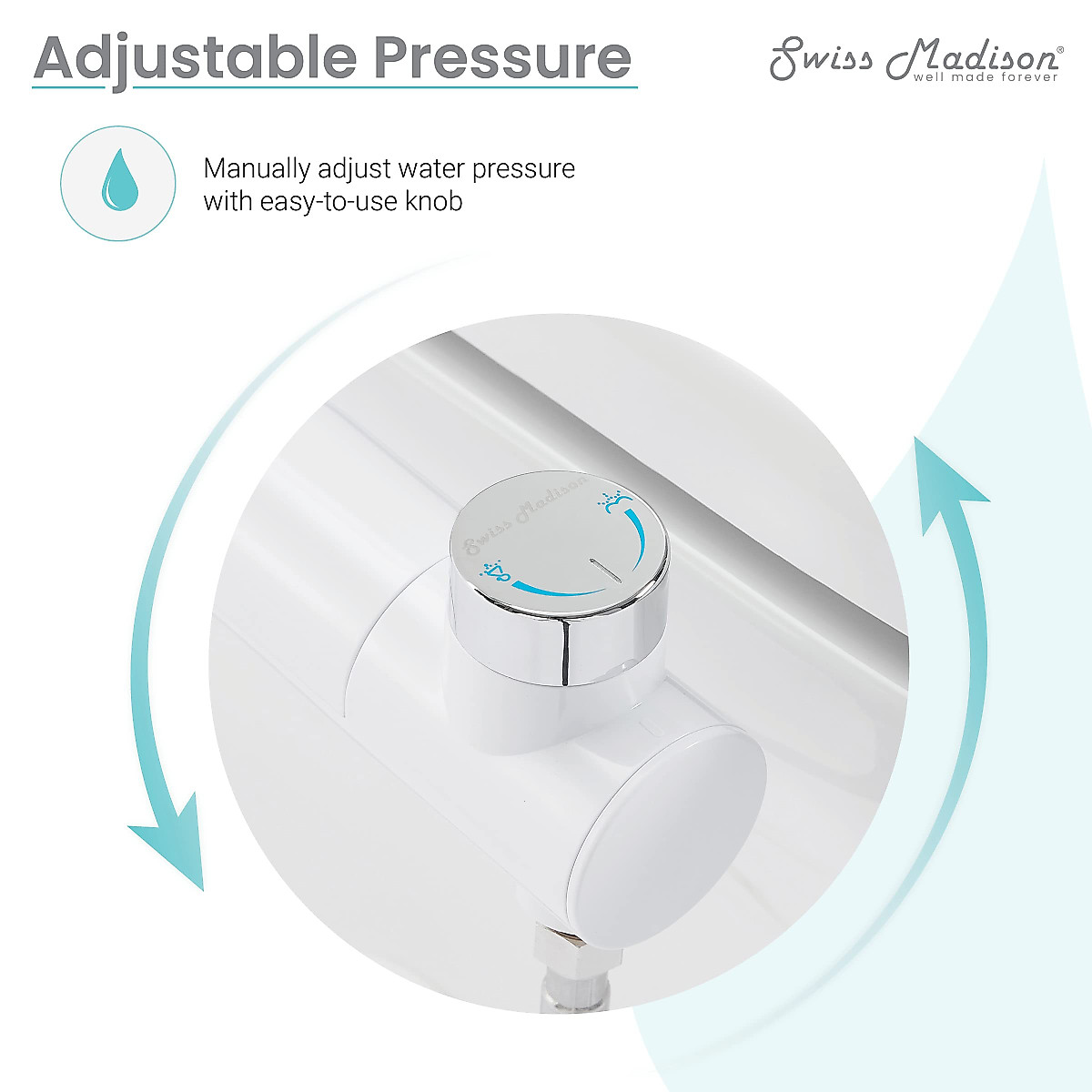 Swiss Madison Well Made Forever SM-BSA01 Aqua Non-Electric Toilet Bidet Seat Attachment, White