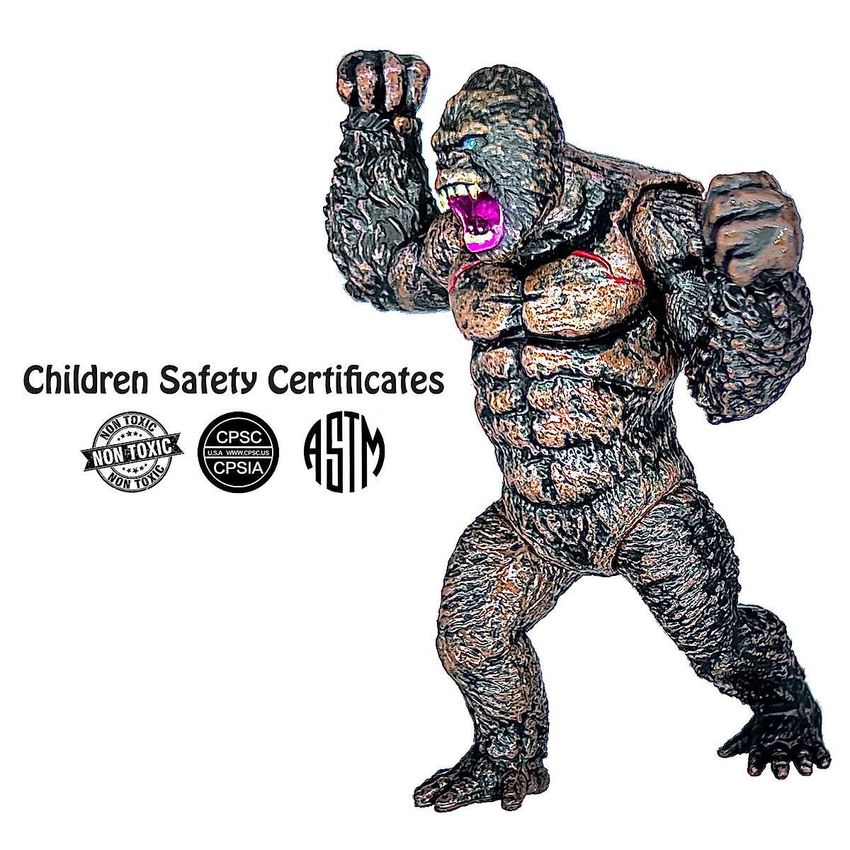 TwCare 8pcs Attacking King Kong vs Godzilla Toys 2021 Movable Joint Action Figures King of The Monsters Birthday Dinosaur Kid Gift Cake Toppers