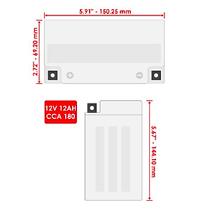 Caltric Agm Battery Compatible with Yamaha Xvs1100At V-Star 1100 Silverado 2003-2009
