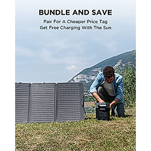 EF ECOFLOW Solar Generator DELTA 1260Wh with 160W Solar Panel, 6 X 1800W (3300W Surge) AC Outlets, Portable Power Station for Outdoors Camping RV High-Power Appliances Emergency