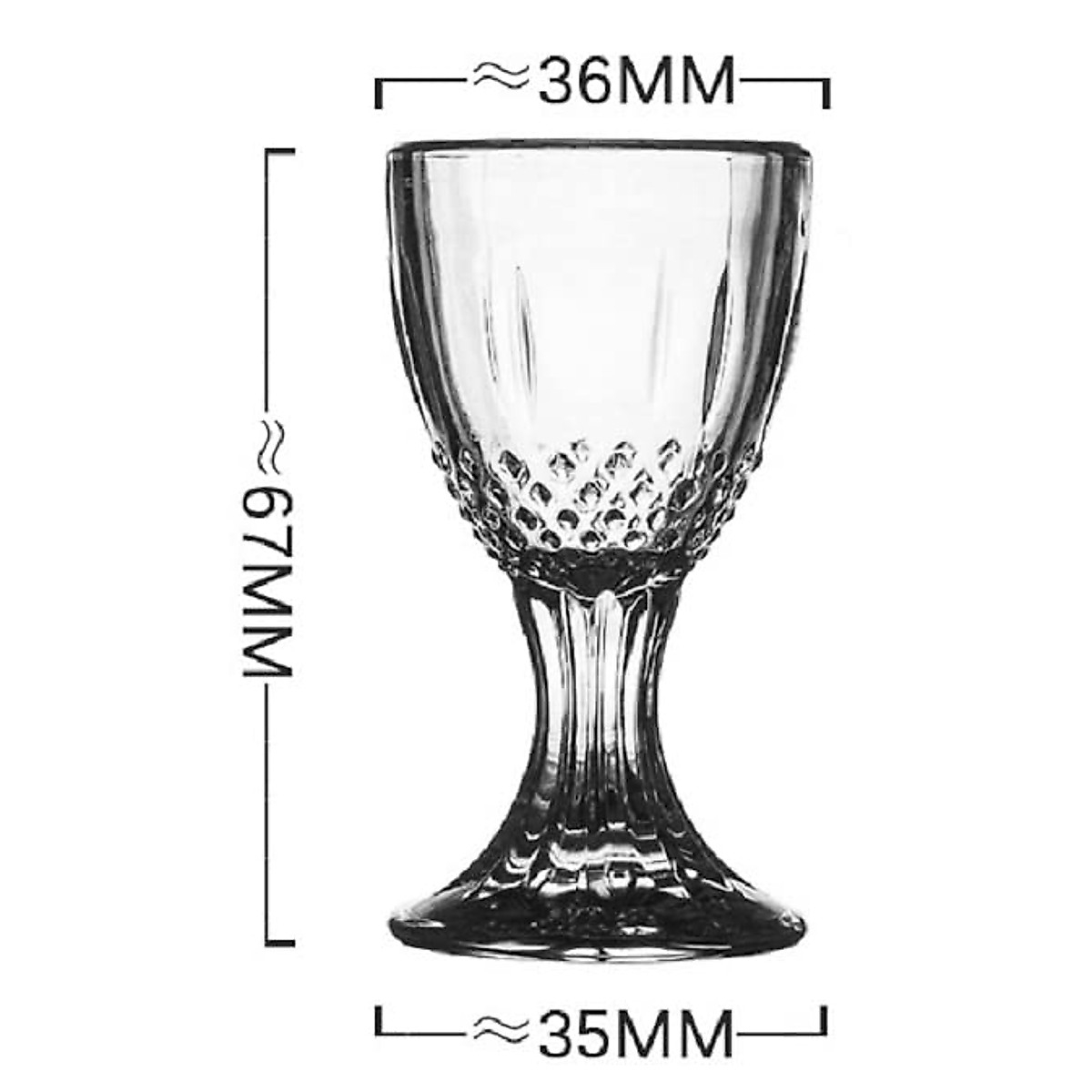 RYUHYF Mini goblets,Shot Glasses,set of 6, small glasses, white wine glasses, tequila glasses, crystal glasses (Mini goblets (0.5 oz))