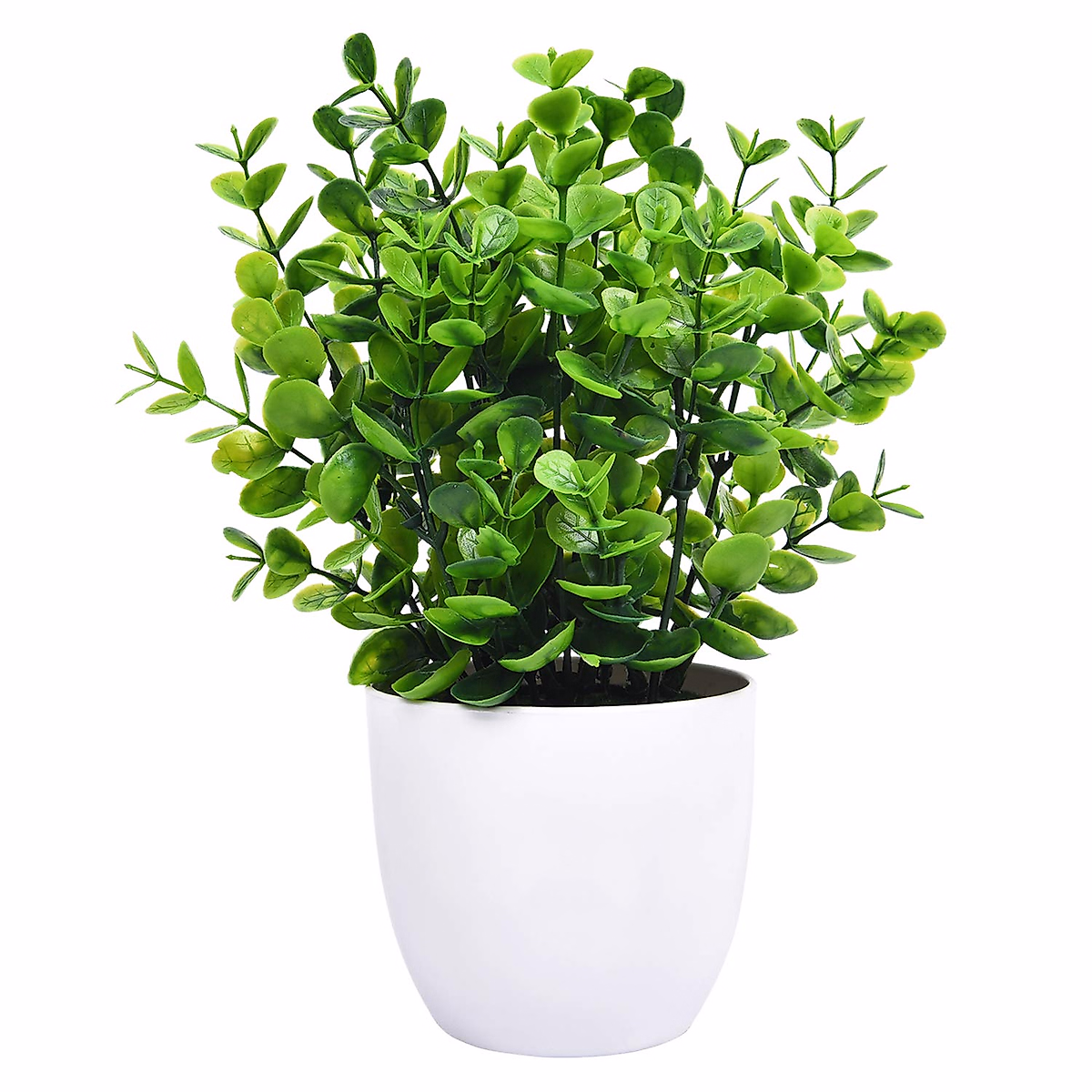 Sunm Boutique Eucalyptus Potted Plant, Mini Artificial Plants with 9 Branches Eucalyptus Leaves in Pots, Green Faux Potted Plants for Office Table Bathroom Greenery Room Home Decor