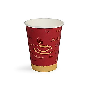 PAMI Hot Coffee Paper Cups -Disposable Take-Away Coffee Cups For Hot Drinks- Single-Use Paper Glasses For Espresso, Hot Chocolate, Tea- Cute To-Go Hot Beverage Drinking Cups (1000, 12oz)