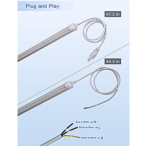 AQIQUUT Led Shop Light, Led Garage Light,8FT 72W T8 5000K 8500LM Linkable Clear Cover Integrated V-Shape,for Garage Warehouse Shopping Mall,10-Pack