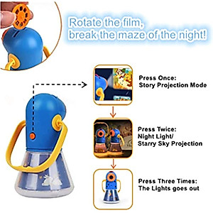 Matteobenni Multifunctional Story Projector for Toddlers, Night Lights Projector Kids Storybook Toy, Educational Toys Gifts for 3-12 Year Old Boys/Girls