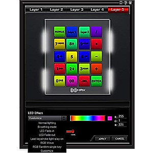 Max keyboard Falcon-20 Programmable Macropad Mechanical Keyboard, Backlit Multicolor LED, Cherry MX RGB Switch (Cherry MX RGB Brown)