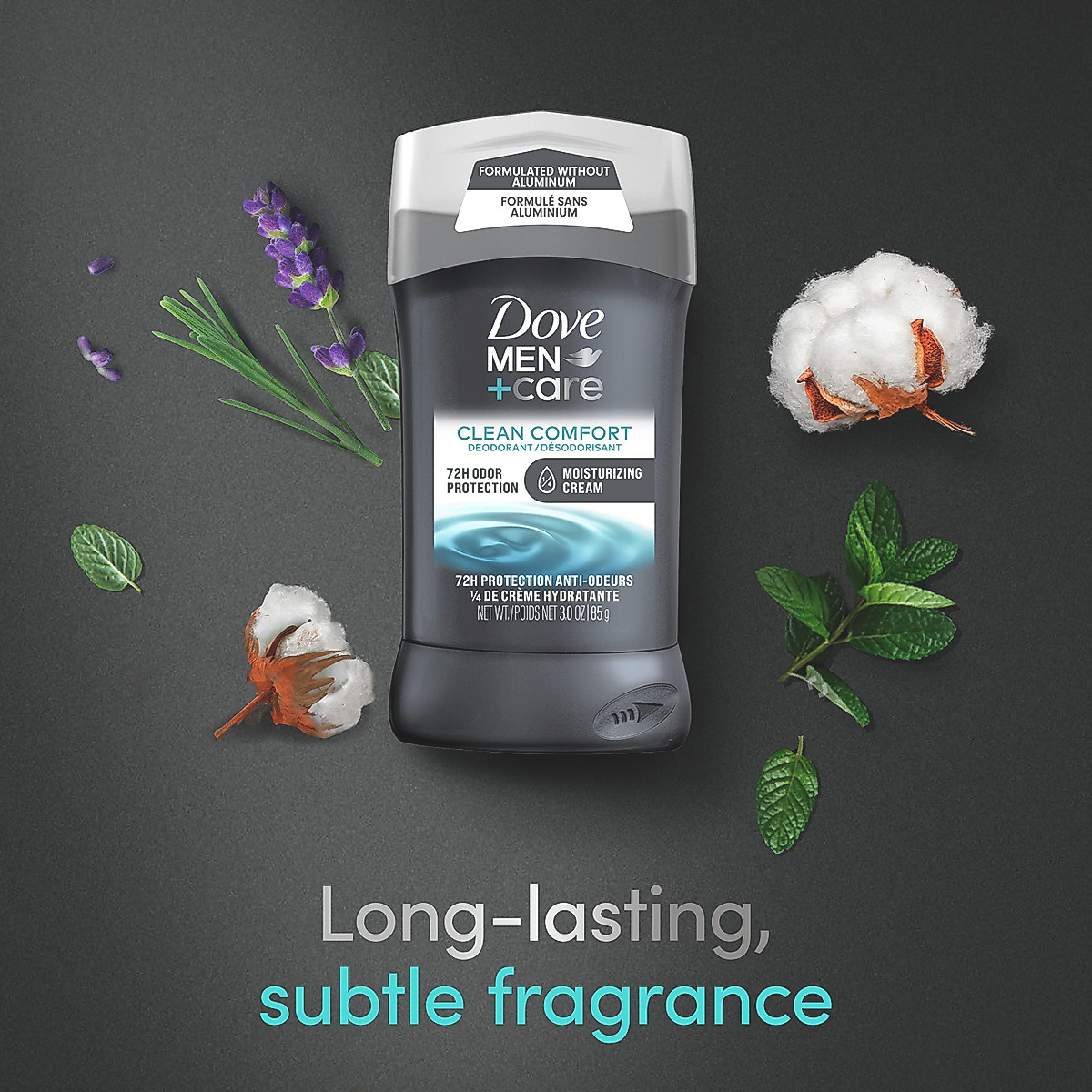 DOVE MEN + CARE Deodorant Stick for Men Clean Comfort Aluminum Free 72-Hour Odor Protection Mens Deodorant with 1/4 Moisturizing Cream 3 oz