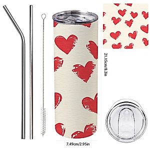 Medpol love kisses valentines insulated tumblers coffee cup Gift，love kisses valentines Drinking Glasses-Tea Cup-Coffee Mug tumbler with lid and straw 20 oz insulated tumbler cups