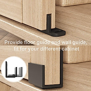 ZEKOO 5FT Super Mini Sliding Barn Door Hardware Kit for Single Door Cabinet, Small Barn Door Hardware Track Kit for TV Stand, Cupboards, Storage Cabinets, Wardrobes, I Shape Hanger (No Cabinet)