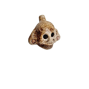 Small Penacho Death Whistle, Death Whistle LOUD medium size Hand Crafted Original Whistles, Maya Aztec, sugar (Natural)