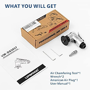 Air Chamfer Tool Deburring Tool for Metal, Air Beveling Tool Mini Chamfering Machine Pneumatic Small Handheld Grinder for Inner Hole and Metal Edge Deburring