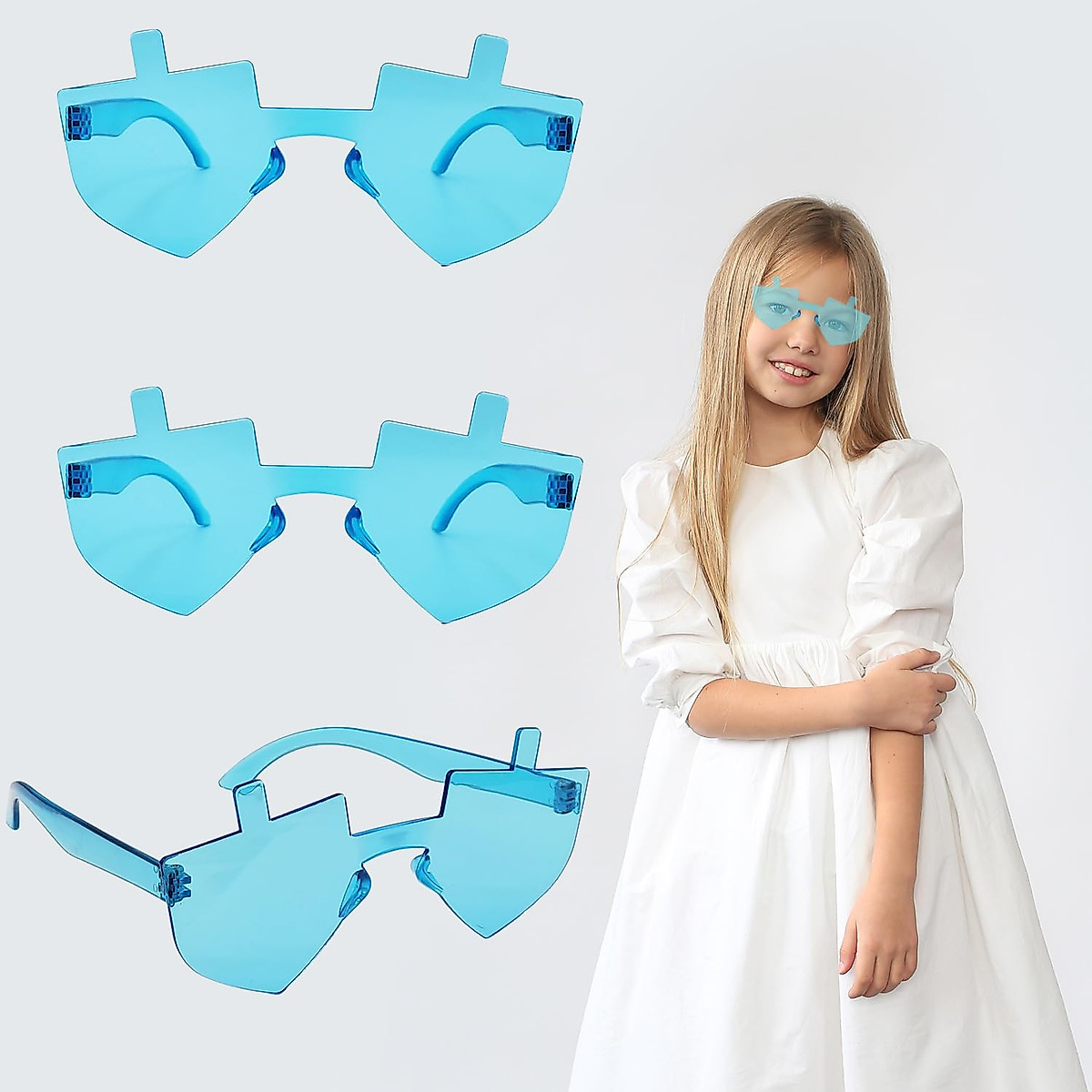 The Dreidel Company Hanukkah Dreidel Shaped Glasses, Costume Dress-Up Pretend Play (3-Pack)