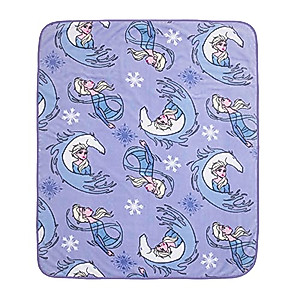 NoJo Disney Frozen 2 Elsa and Nokk Lavender and Pink Super Soft Toddler Blanket - 40"x 50"