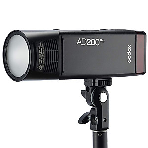Godox AD200 Pro AD200Pro 200Ws Pocket Flash Light, 2.4G 1/8000s HSS, Strobe Speedlite Monolight,0.01-1.8s Recycling Compatible with Canon Nikon Sony Fuji Olympus Panasonic Pentax Camera