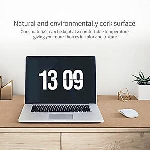 RENMTURE Dual-Sided Desk Pad, Natural Cork & PU Leather Large Mouse mats for Office and Home Work, Desk Protector Non-Slip, Waterproof, Easy Clean (Blue Gray, 36"x17")