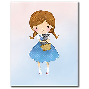 Wizard Of OZ Prints - Set Of 6 Kids Bedroom Nursery Wall Art Decor (8 Inches X 10 Inches) Photos Dorthy Tinman Scarecrow Lion Wicked Witch Glinda Good Witch