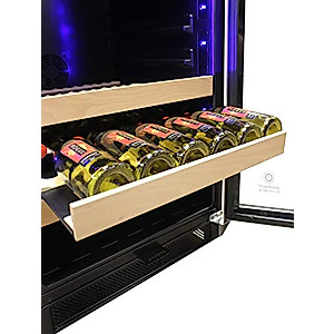 Vinotemp 215 Bottle Wine Cooler Refrigerator, Built-in or Freestanding Wine Fridge with Digital Temperature Control, Glass Door and Safety Lock, Right Hinge, 215 Bottle, Black