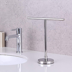 GERZ SUS 304 Stainless Steel Hand Towel Holder Standing Tree Rack for Bathroom Vanities Countertop, Polished Finish