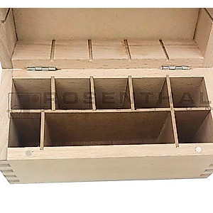 Gold Test Wooden Box, for Storing Gold Test Acids, Gold Testing Stone Kit (8 - Compartments)