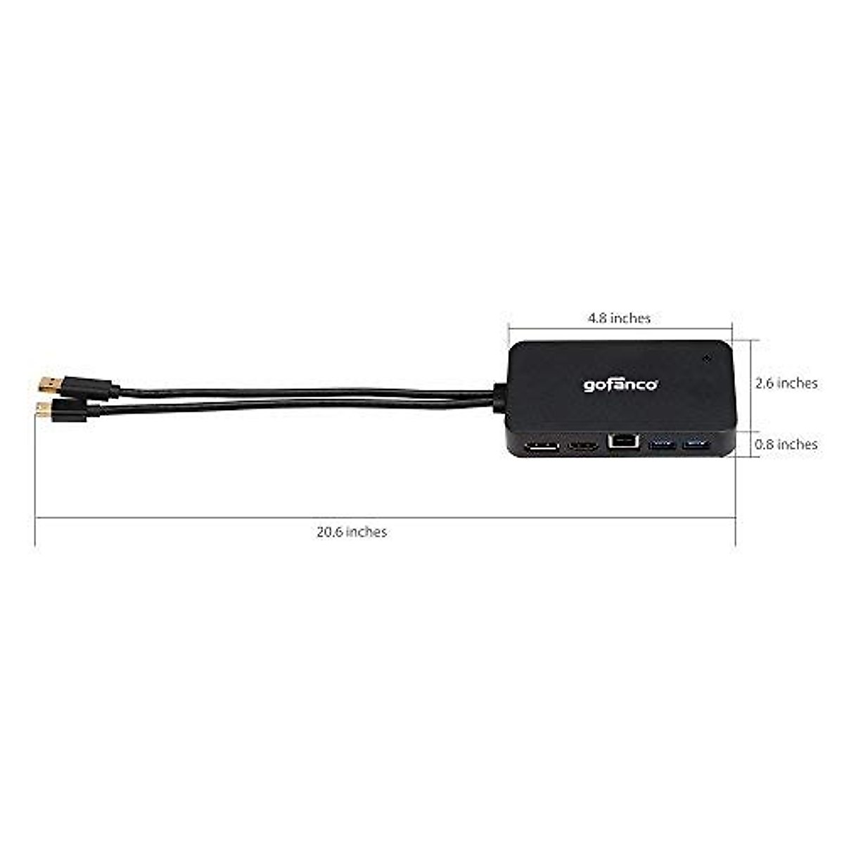 gofanco Mini DisplayPort (Thunderbolt 2) 1080p Video Dock/Docking Station - 1080p HDMI or DisplayPort (DP) - USB 3.0 and Gb Ethernet Adapter Hub for MacBook, Surface Pro 2/3/4/5 and Laptop (mDPDock)