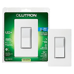 Lutron Sunnata Touch Dimmer Switch with Wallplate with LED+ Advanced Technology, for LED and Incandescent, 3 Way/Multi Location, STCL-153MW-WH, White