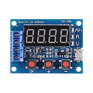 DKARDU 1.5-12V Battery Capacity Meter Discharge Tester Analyzer ZB2L3 Li-ion Lead-Acid Battery Capacity Meter for Testing Battery with 18650 Battery Holder, Micro USB Cable
