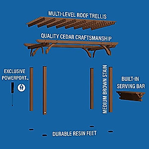 Backyard Discovery Ashland 14 ft. x 10 ft. All Cedar Wood Pergola