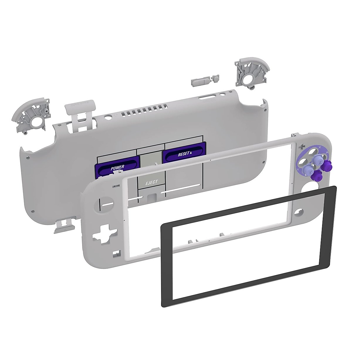 eXtremeRate Classic SNES Style DIY Replacement Shell for Nintendo Switch Lite, NSL Handheld Controller Housing w/Screen Protector, Custom Case Cover for Nintendo Switch Lite