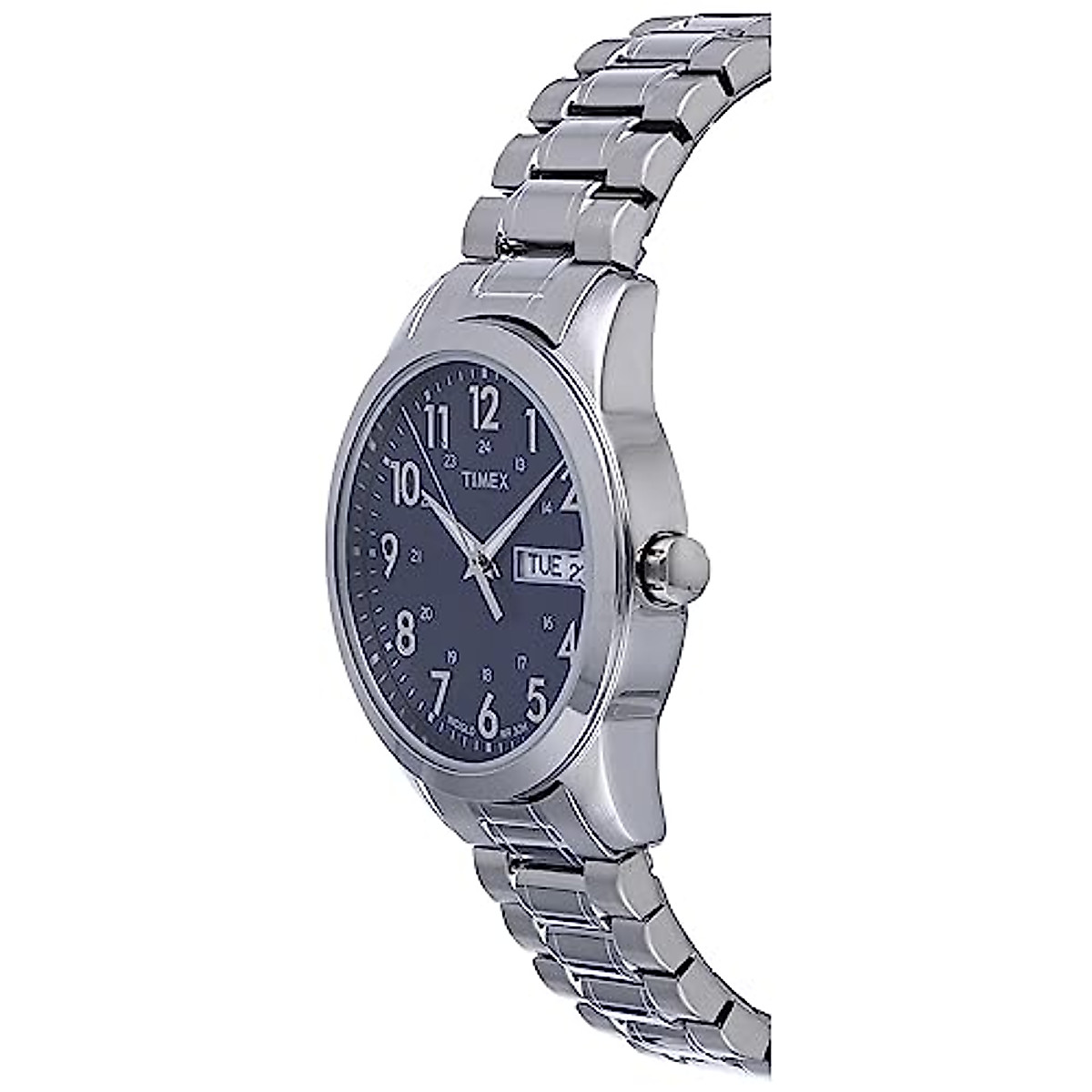 Timex Men's South Street Sport 36mm Watch – Silver-Tone Case Blue Dial with Silver-Tone Stainless Steel Expansion Band