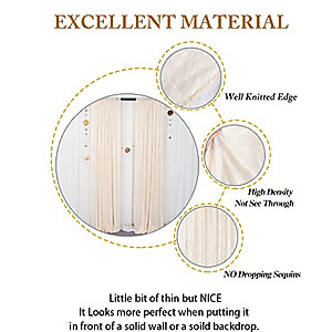 Sparkle Backdrop Curtain Ivory 2 Panels Set Sequin Photo Backdrop 2FTx8FT Sequin Backdrop Curtain Pack of 2-1220S
