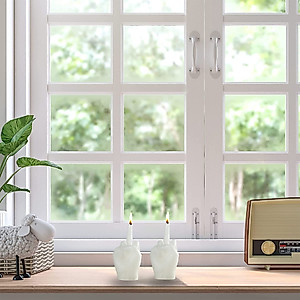 LPUSA 2 Pieces Middle Finger Candles Danish Pastel Room Aesthetic Aromatherapy Natural Soy Wax Decorative Candle for Bedroom Bathroom Wedding(Gold)