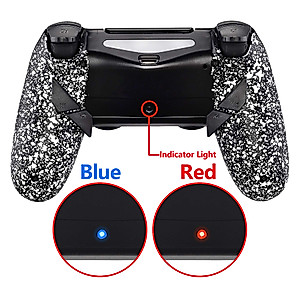 eXtremeRate Textured White Dawn Programable Remap Kit for PS4 Controller with Upgrade Board & Redesigned Back Shell & 4 Back Buttons - Compatible with JDM-040/050/055 - Controller NOT Included