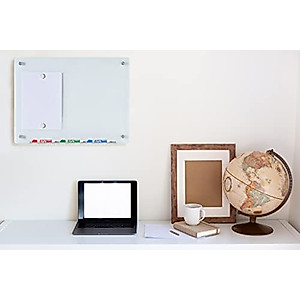 Audio-Visual Direct Magnetic White Glass Dry-Erase Board Set - 23 5/8 x 35 1/2 Inches -