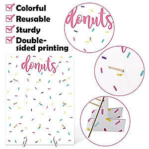 Huray Rayho Sprinkles Donut Wall Party Decoration Doughnut Food Buffet Display Stand Dessert Table Pegboard Treats Holder Centerpieces Ideas Reusable Rainbow Colorful Dashes Board Set of 1
