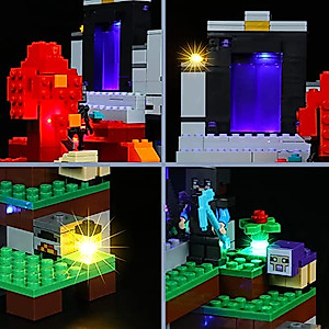 BrickBling Light Kit for Lego Minecraft The Ruined Portal 21172 Building Kit, LED Lighting for Lego Minecraft Set (No Model, Only Lights)